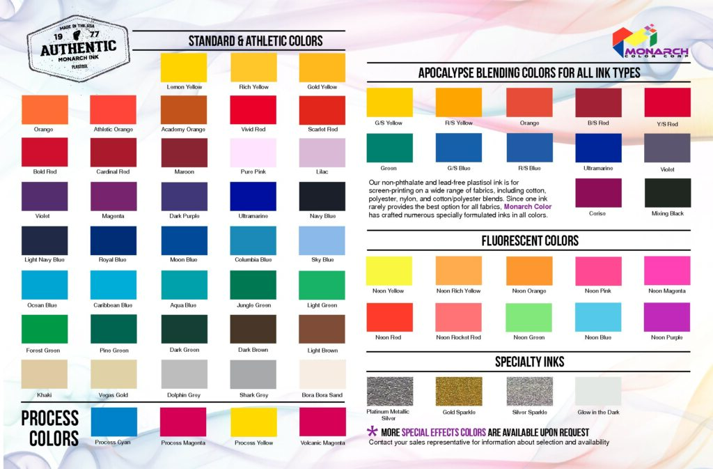 Screen Printing Inks | Monarch Color